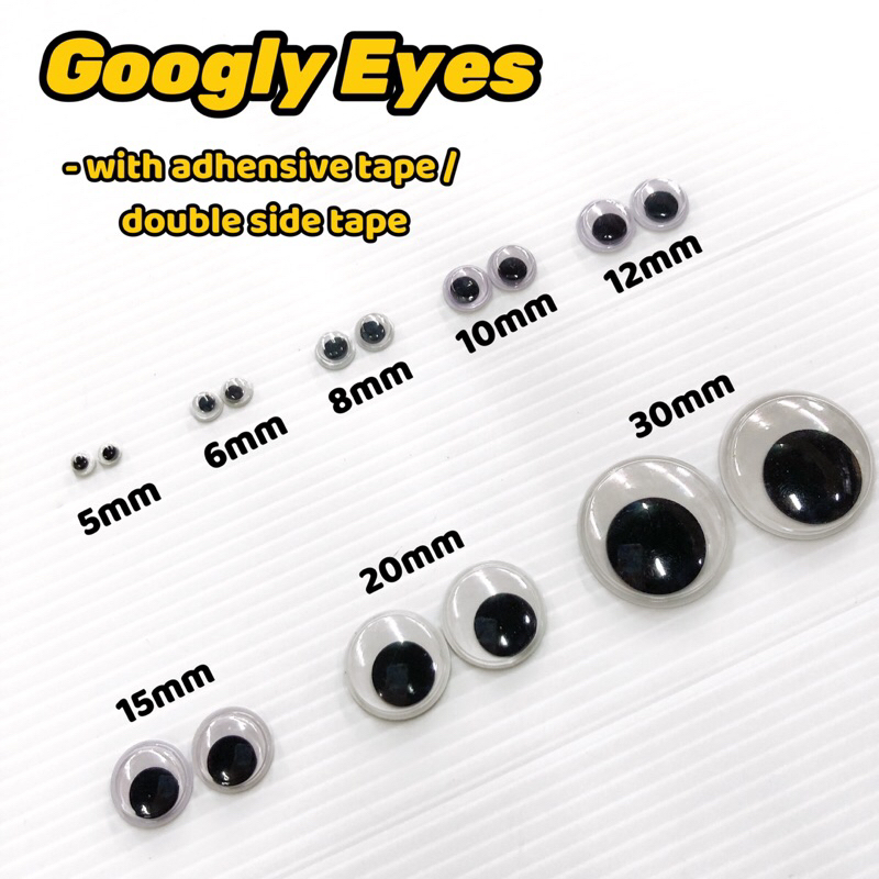(10pcs)Self Adhesive Wiggly Eyes / Googly Eyes/ Biji Mata DIY/ Moving ...