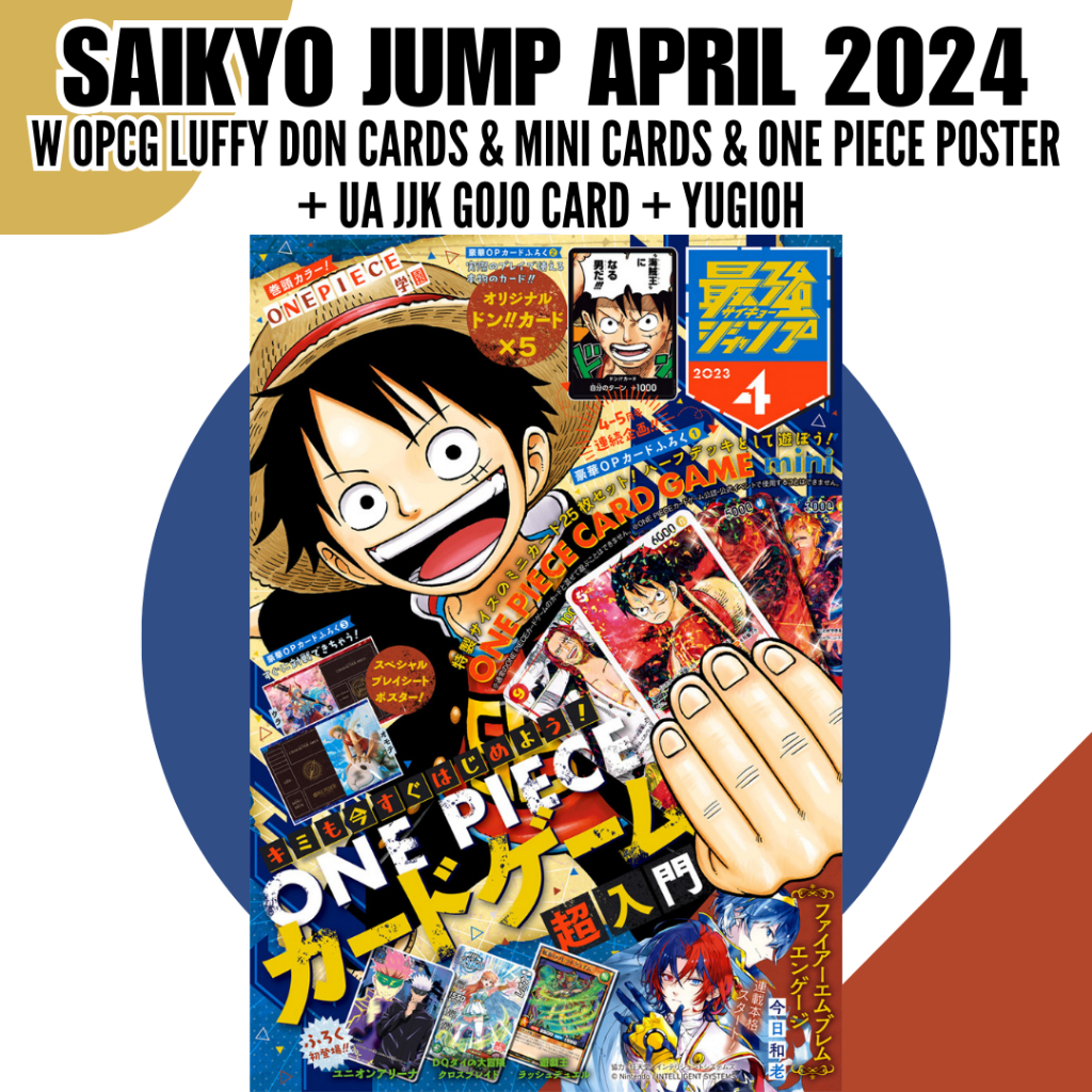 Saikyo Jump April magazine 2024 One Piece Luffy Don Card OPCG Mini Card ...
