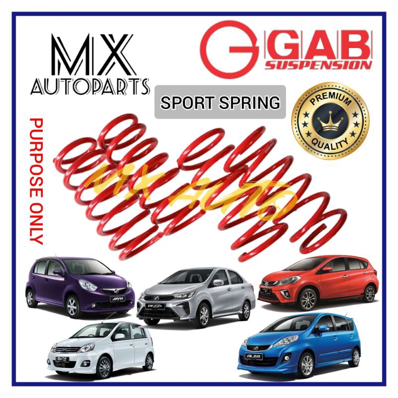 GAB SPRING SPORT LOWER PERODUA AXIA BEZZA ALZA MYVI VIVA KENARI KELISA ...
