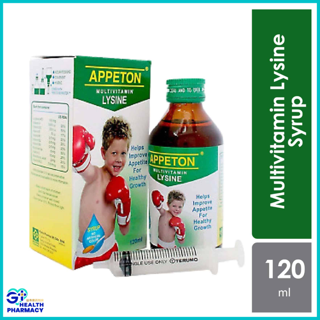 APPETON Multivitamin MV Lysine Syrup 120mL (Improved Appetite ...