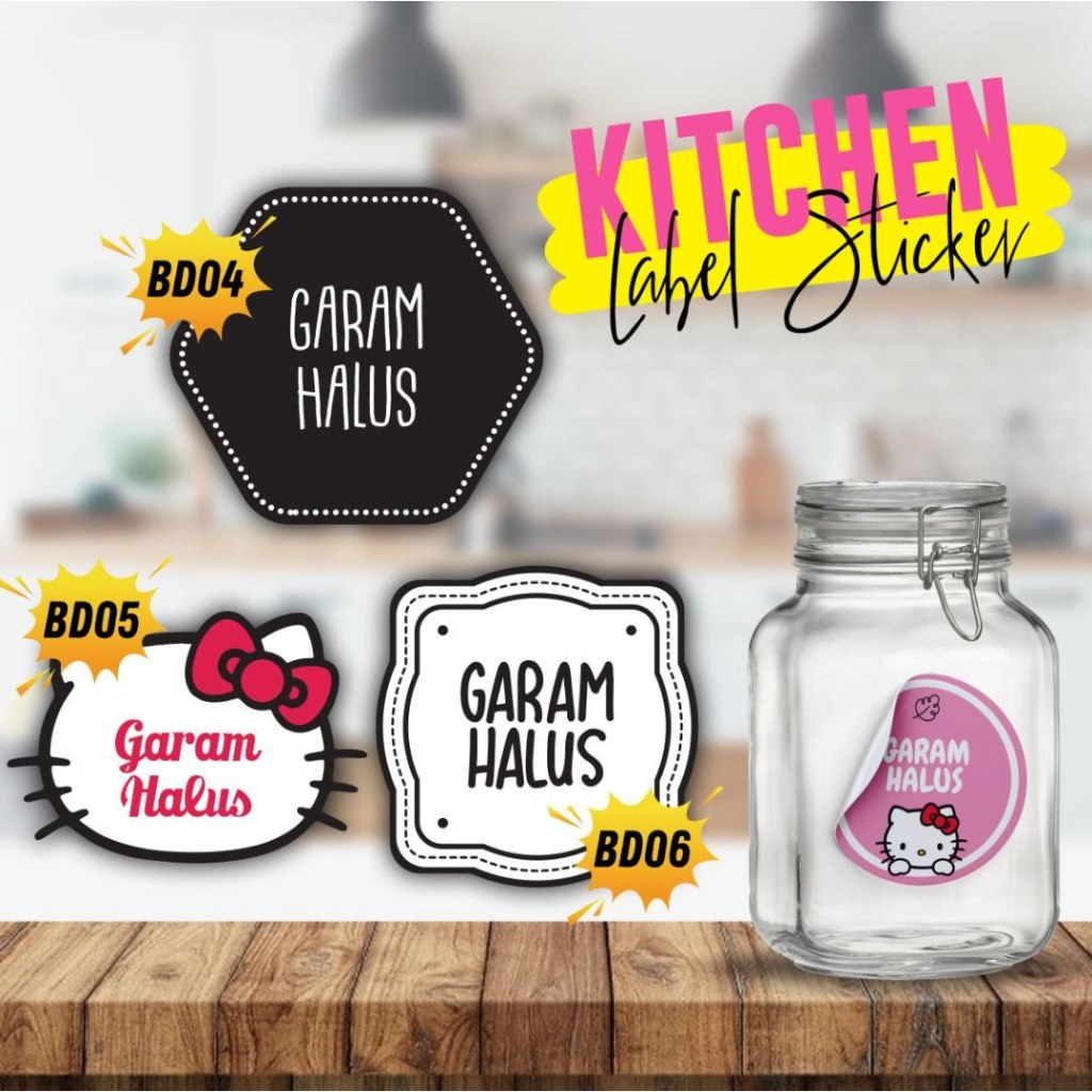 Sticker Label Dapur (Kitchen Label Sticker) Pelbagai Design & Material ...