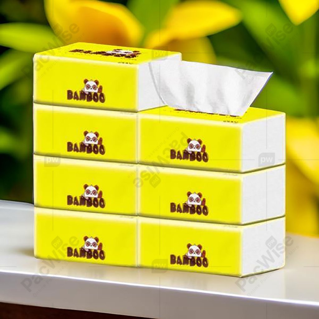 Bamboo Facial Soft Tissue Paper 4 Ply x 300’s / Non-Fluorescent Facial ...