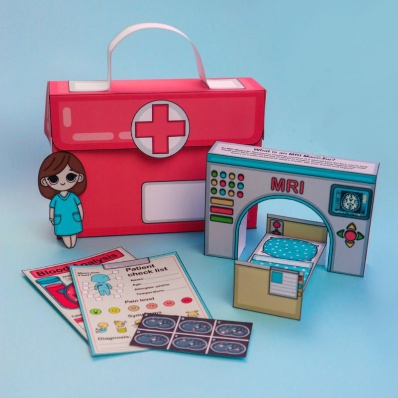 Paper Doll Doctor Kit Pretend Play Activity Homeschool Education ...