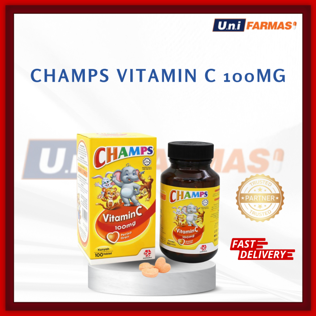 CHAMPS VITAMIN C 100MG 100TABS (ORANGE) | Shopee Philippines
