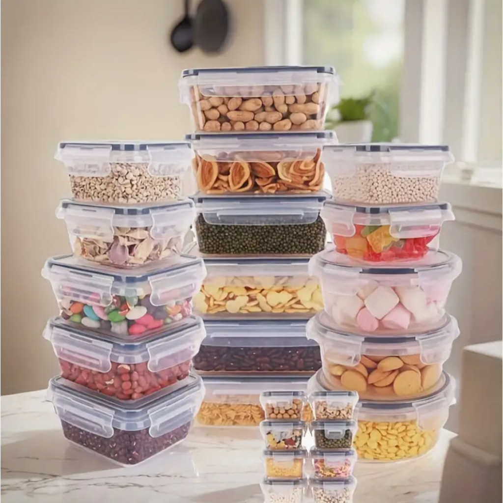 SuperCup 2024 - 24pcs Set Kitchen Organization: Clear Plastic Food ...