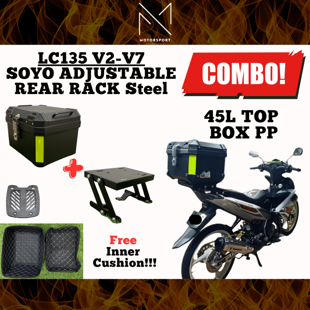 SOYO LC135 v2 v3 v4 v5 v6 v7 Adjustable Rear Rack Lipat Motorcycle With ...