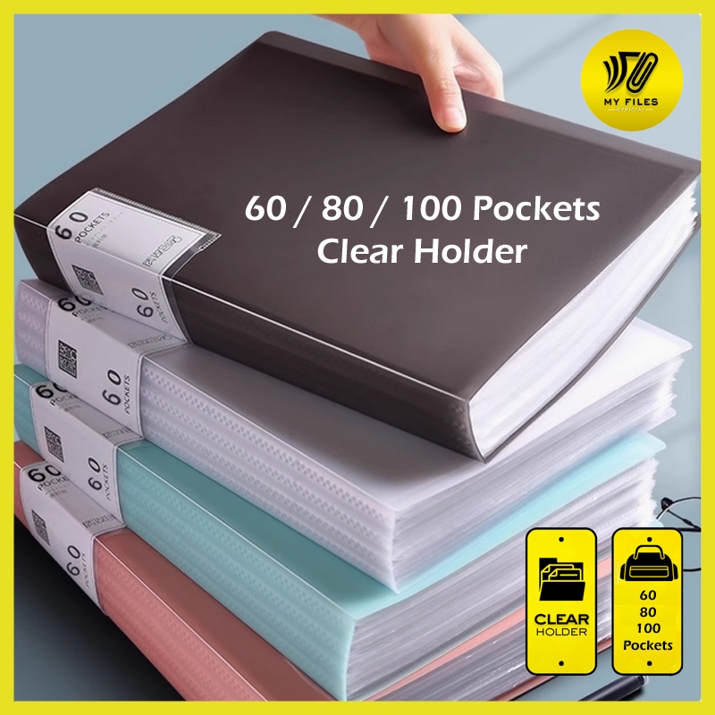 MYFILES 60/80/100 Pocket A4 Clear Holder Folder - Ultimate Certificate ...