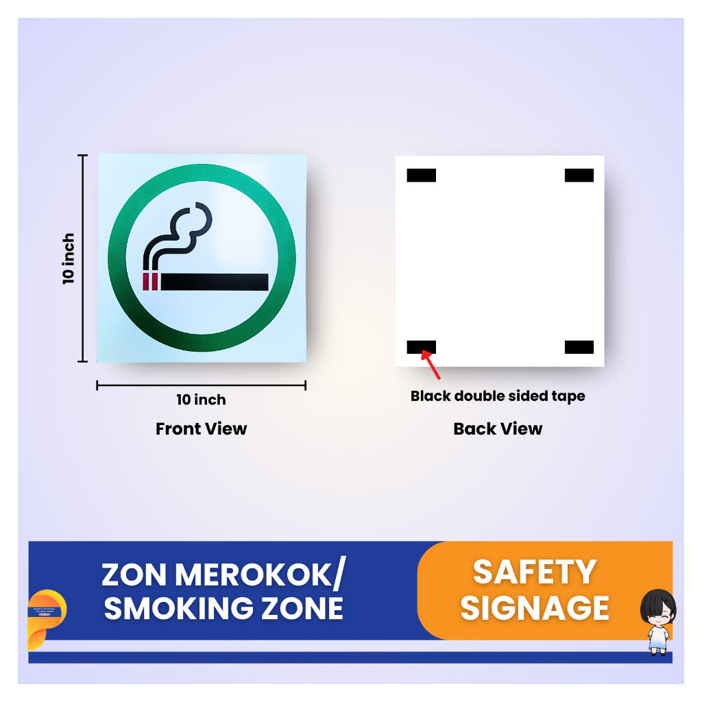Safety Sign. Zon Merokok / Smoking Zone 10 inch x 10 inch | Shopee ...