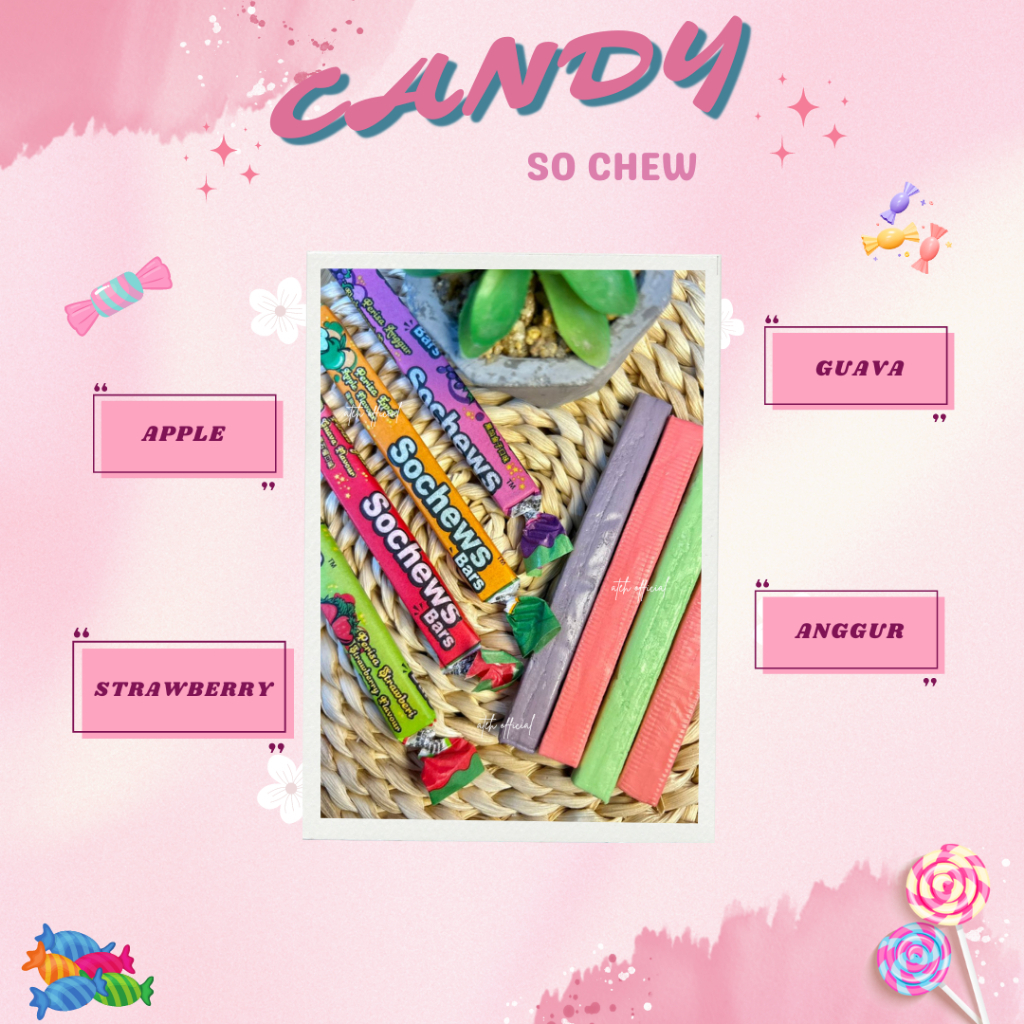 SOCHEW BARS FRUITY FLAVOUR STRAWBERRY APPLE ANGGUR GUAVA HALAL CANDY ...