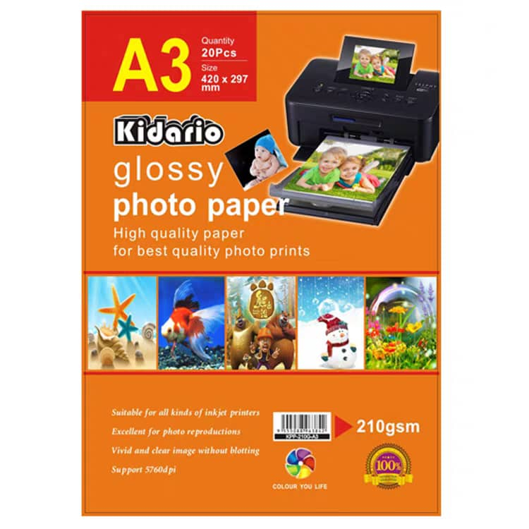 Kidario A3 Size Glossy Photo Paper 210g (20pcs) | Shopee Philippines