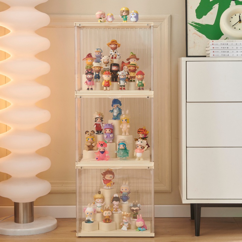 Model Box + Block Stand Doll Display Cabinet Transparent Stackable POP ...