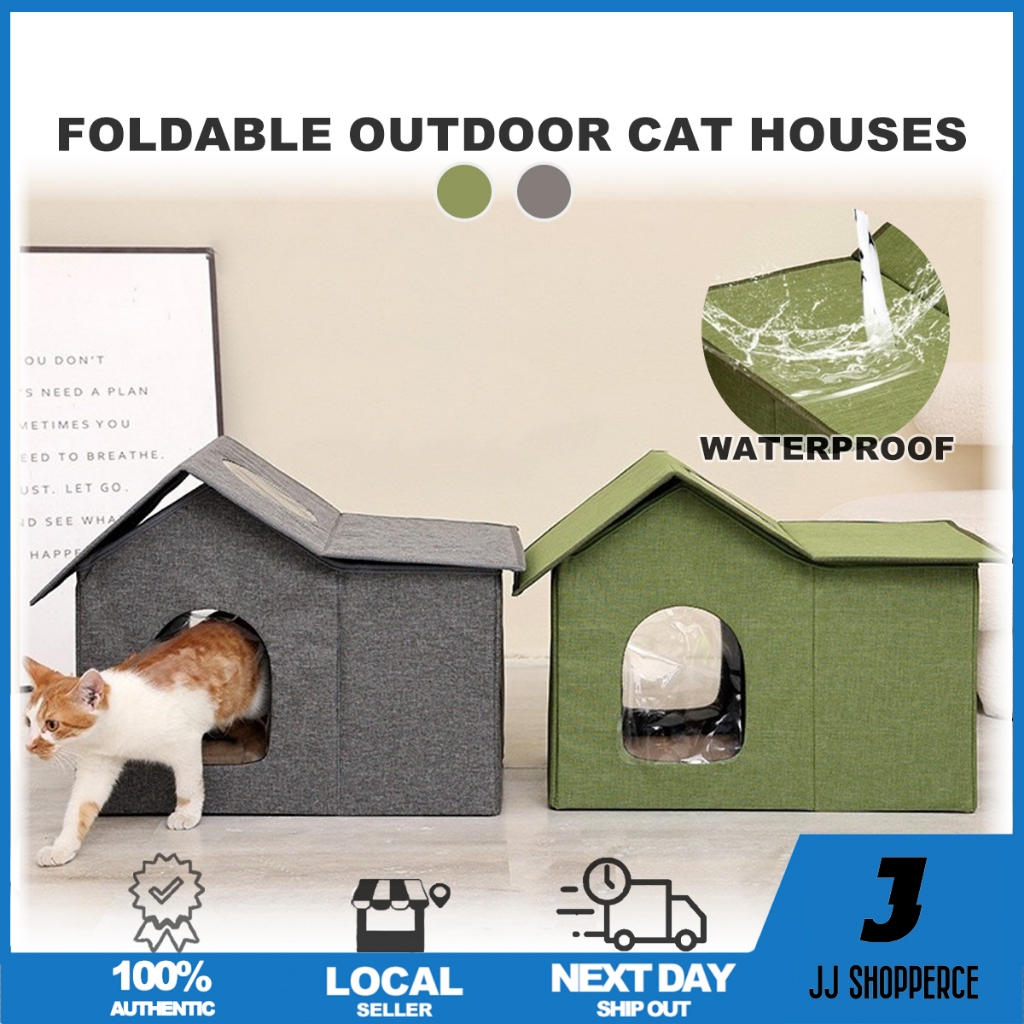 [MY] Outdoor Waterproof Cat House/ Pet Cage Villa Tent/ Insulated Cat ...