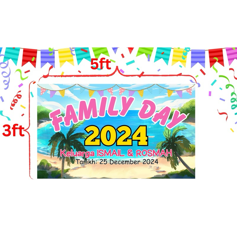 FAMILY DAY Banner 3ft x 5ft FREE 4 Lubang | Shopee Philippines