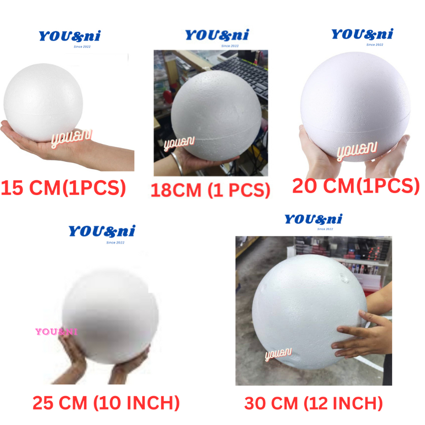 DIY Round Styrofoam Balls Christmas Ball White Modelling Polystyrene Foam Craft Balls 18cm,20cm ...