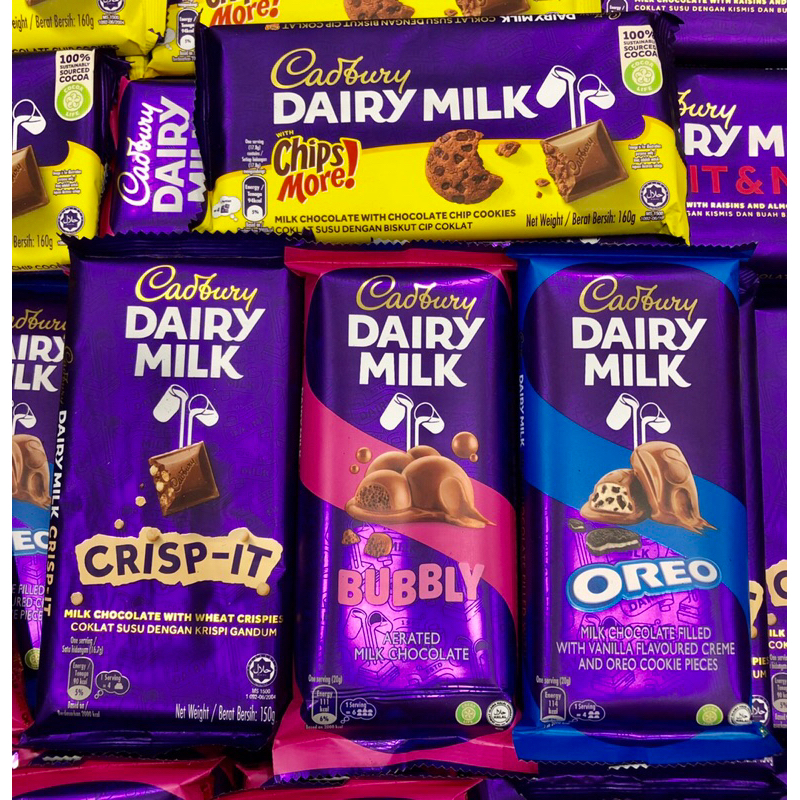 CADBURY DAIRY MILK ALL FLAVOR 120g-160g | Shopee Philippines