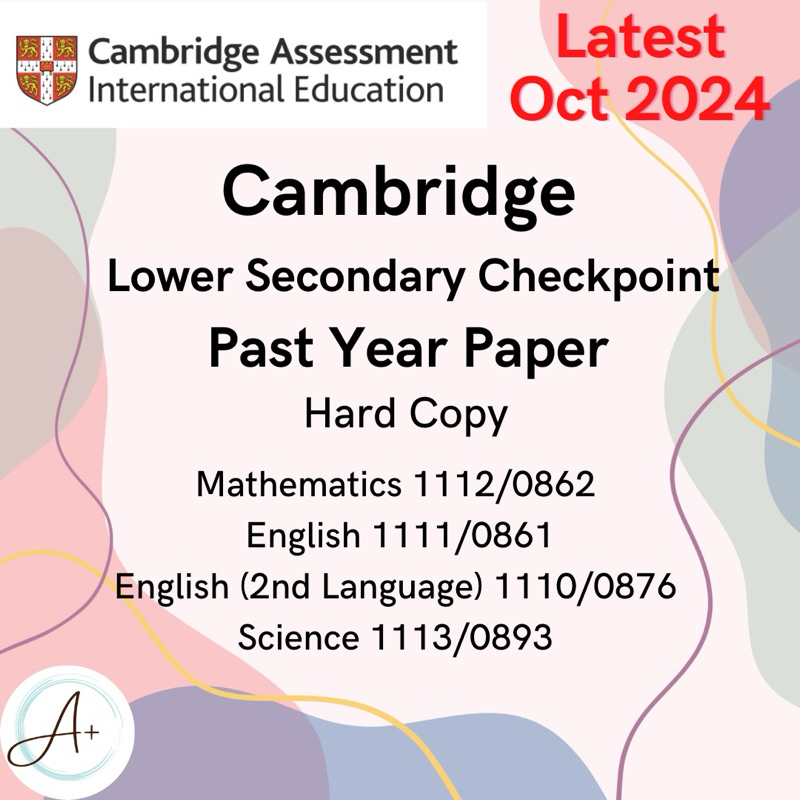 [Hardcopy]Cambridge Lower Secondary Checkpoint Past Year Paper + Answer ...