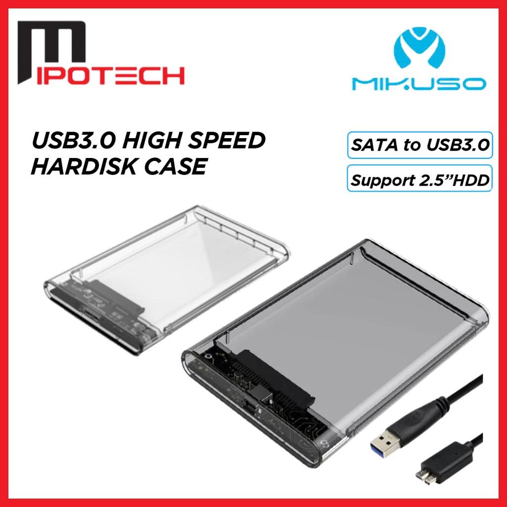Mikuso 2.5" HDD Case High Speed 5Gbps SATA to USB 3.0 2.0 2TB External ...