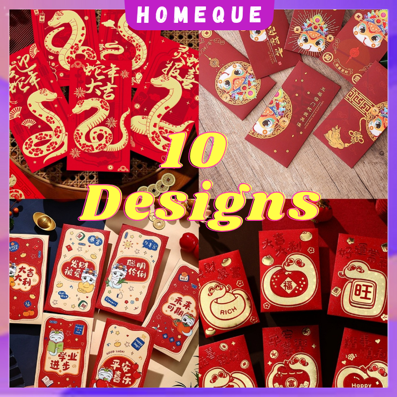(6PCS) 2025 CNY Angpau CNY Red Packet Snake Angpau New Year Red ...