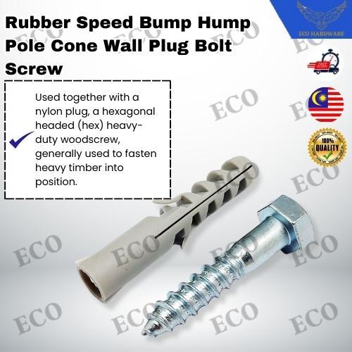 1set Rubber Speed Bump Hump Pole Cone Wall Plug Bolt Screw | Shopee ...