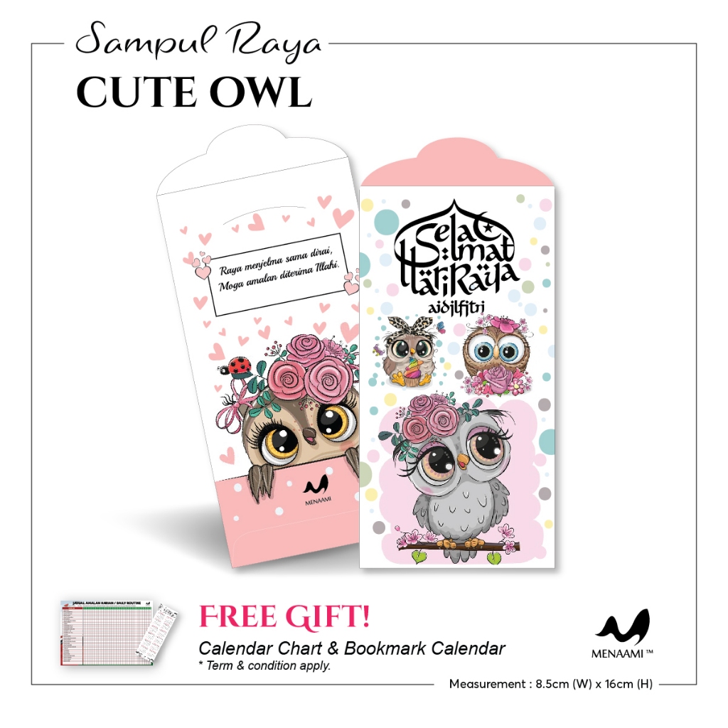 [ MENAAMI ] CUTE OWL SAMPUL DUIT RAYA 2025 ANGPAO CANTIK MONEY PACKET ...