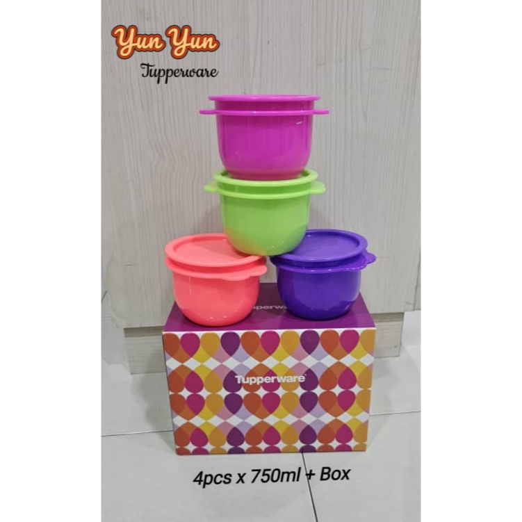 Tupperware Neo One Touch Bowl 750ml (4 PCS) + Box | Shopee Philippines
