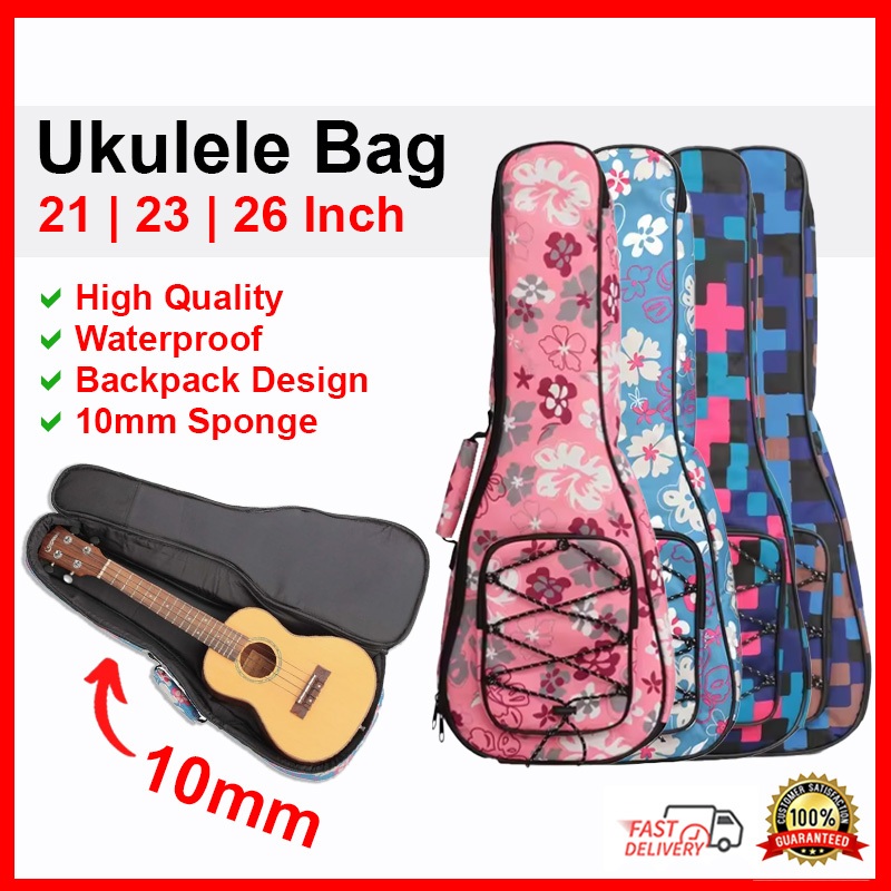 Ukulele Bag (UB-03) 10mm Sponge for Ukulele (21, 23, 26 Inch 寸) Soprano ...