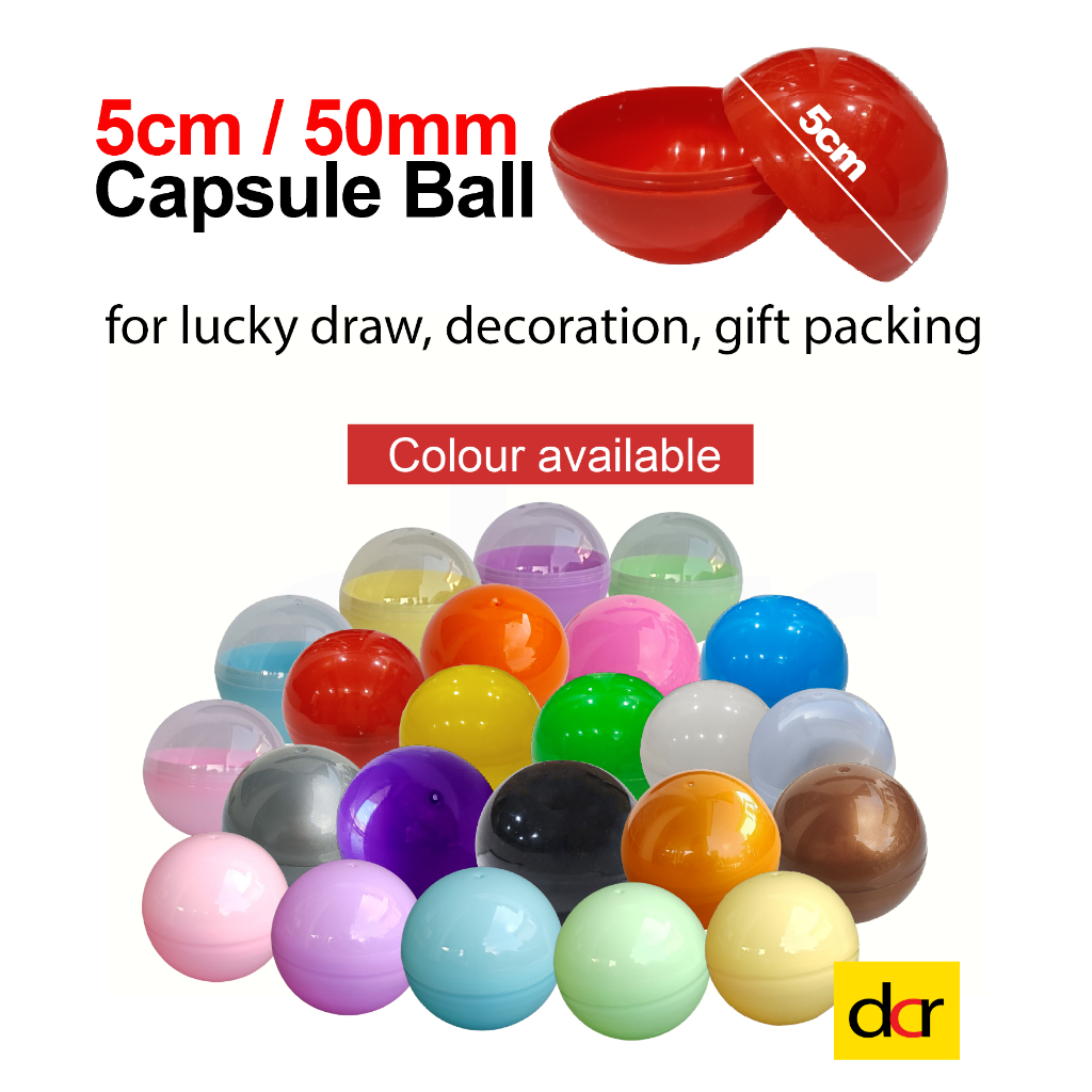 5pcs 50mm 5cm Solid Color Empty Capsule Ball, Plastic Ball, Lucky Draw ...
