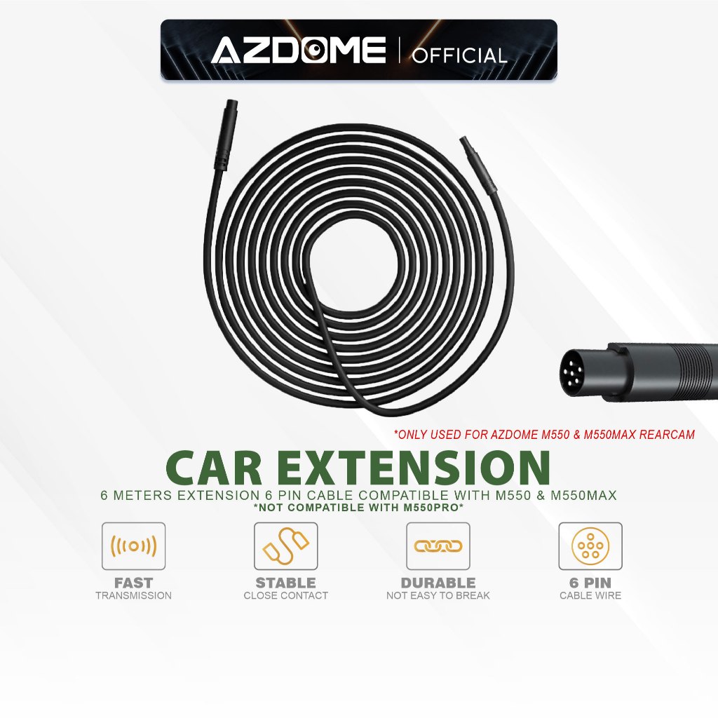 AZDOME 6 Meters Extension Rear Camera Cable | Shopee Philippines