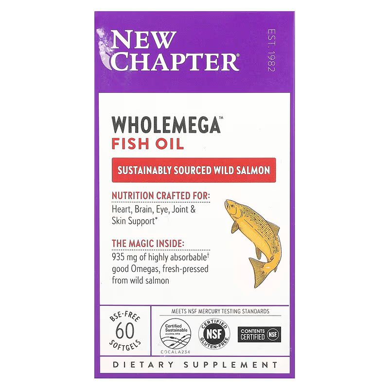 New Chapter, Wholemega Fish Oil, 180 Softgels ( Best by: 04/2026 ...