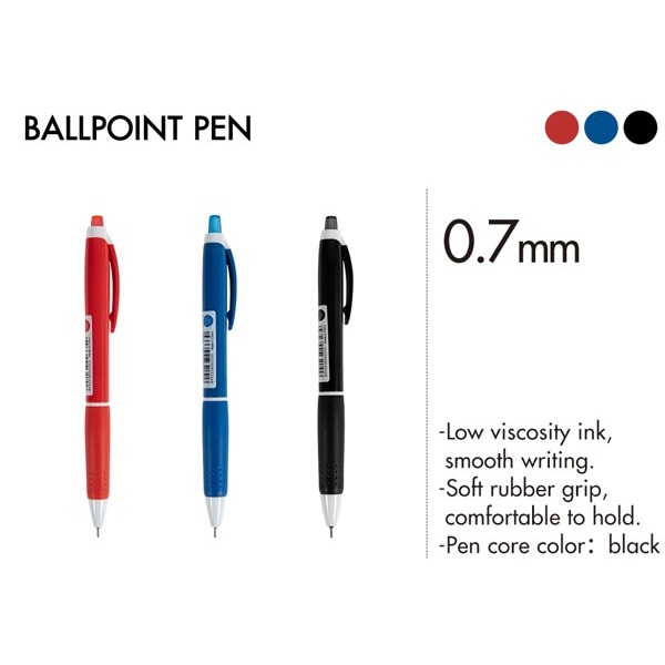 BANTEX BG6002 GLIDIUM RETRACTABLE BALLPOINT PEN LVI 0.7MM MT BLUE(BX12 ...