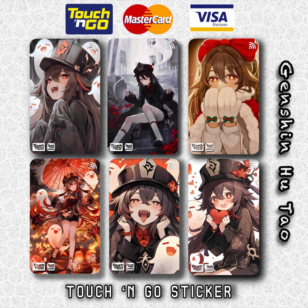( Genshin Hu Tao Series ) Touch n Go Card Sticker Cover TNG / MASTER / VISA / CREDIT/ DEBIT CARD ...
