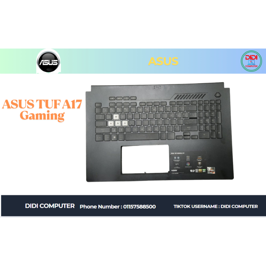 ASUS TUF Gaming F17 FX707 FX707ZM A17 FA707 Laptop Palmrest Keyboard ...