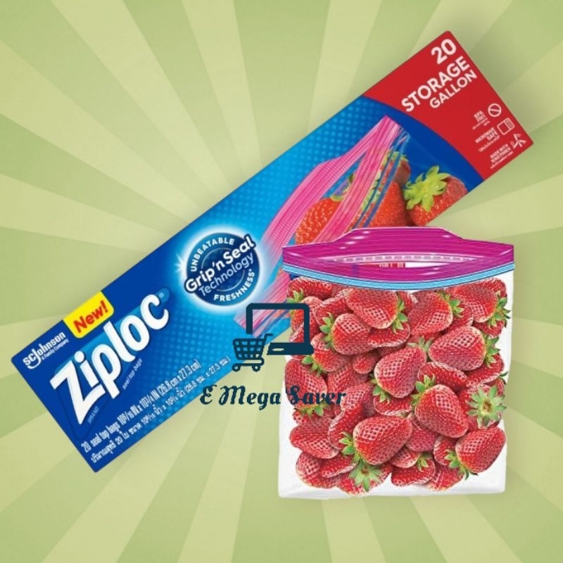 Ziploc Gallon Storage Bags 20s (26.8 cm x 27.3 cm) | Shopee Philippines