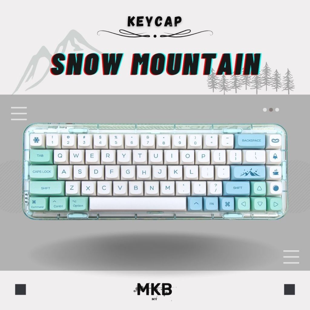 MKB Snow Mountain PBT XDA Profile Keycap Set for Mechanical Keyboard ...