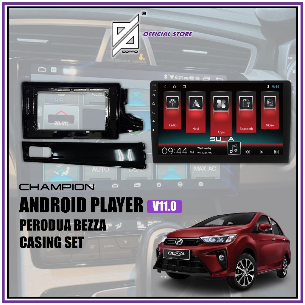 Perodua Bezza SUMA 10" Inch Player + Casing (Set) Mirrorlink Android 9. ...