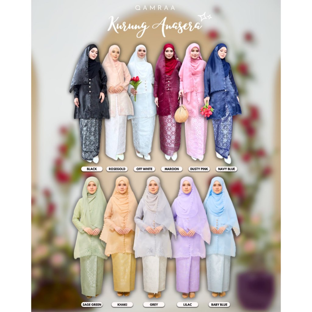 Anasera Kurung by Qamraa Songket Woven Sulam Organza Folding Fabric ...