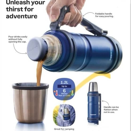 Tupperware Xploris Thermal Flask (1 PC) 1.2L + Box | Shopee Philippines