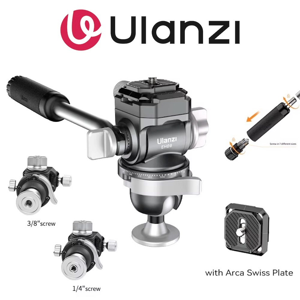 Ulanzi EH09 Acra Swiss Inverted Tripod Ball Head 360 Hydraulic Ballhead ...