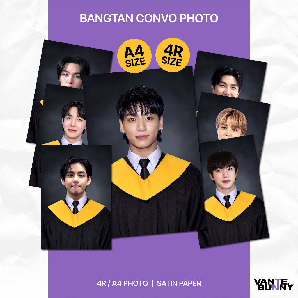 Graduation Convo 4R Photo Jungkook JK V Taehyung Jimin JHope Suga RM ...