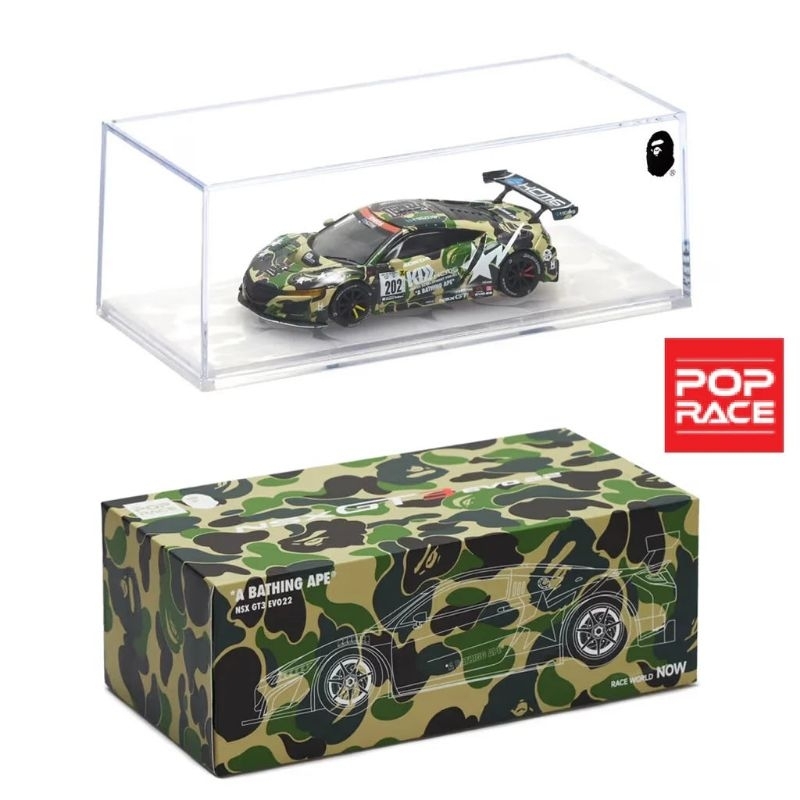 1/64 Pop Race x BAPE Honda NSX GT3 Evo22 A Bathing Ape Static Display ...
