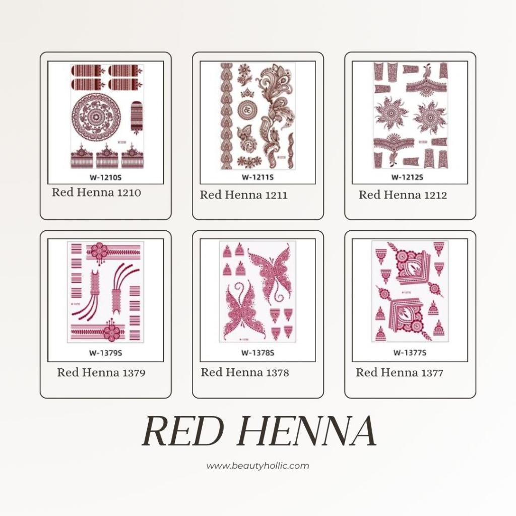 RED HENNA STICKER TEMPORARY TATOO STOK | Shopee Philippines