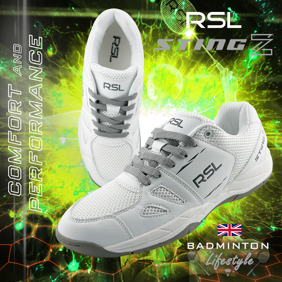 RSL STINGZ Badminton shoes White/Grey | Shopee Philippines