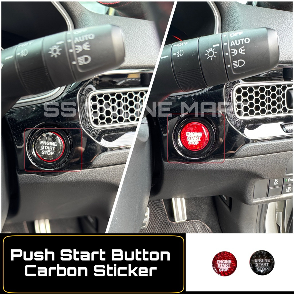 Honda City GN2 GM6 Honda Civic FB FC FD FE Honda Jazz CRV Push Start Button Sticker Carbon Fiber ...