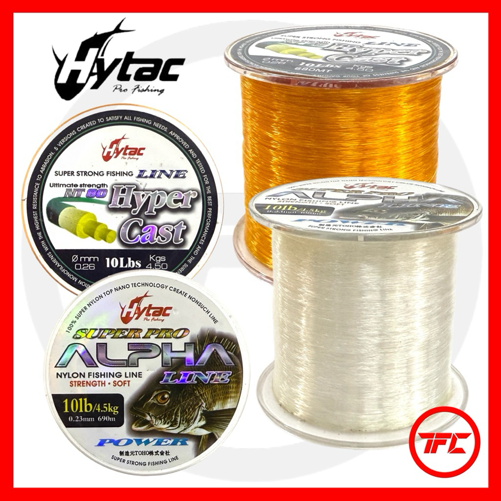 HYTAC ALPHA & HYPER CAST Mono Nylon Fishing Line Monofilament Tangsi ...