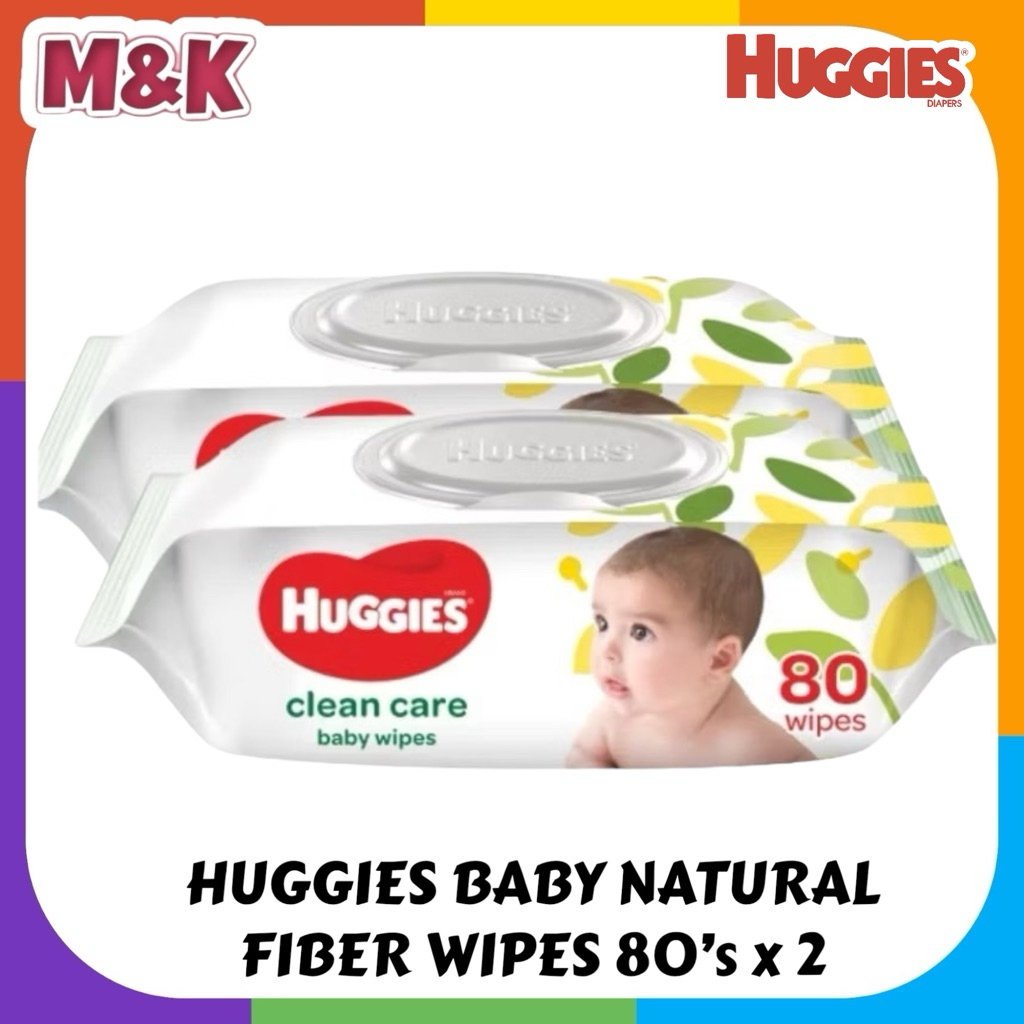 HUGGIES BABY NATURAL FIBER WIPES 80’s X 2 | Shopee Philippines