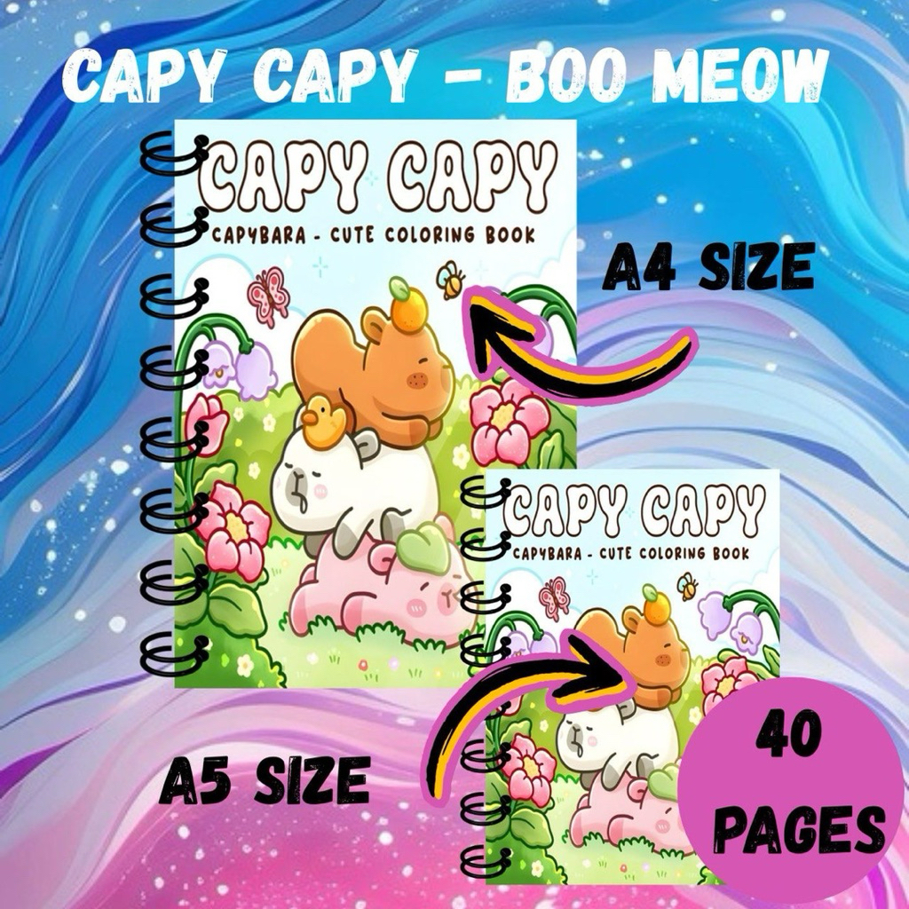 CAPY CAPY BOO MEOW – Coloring Book For Children, Teenagers & Adults ...