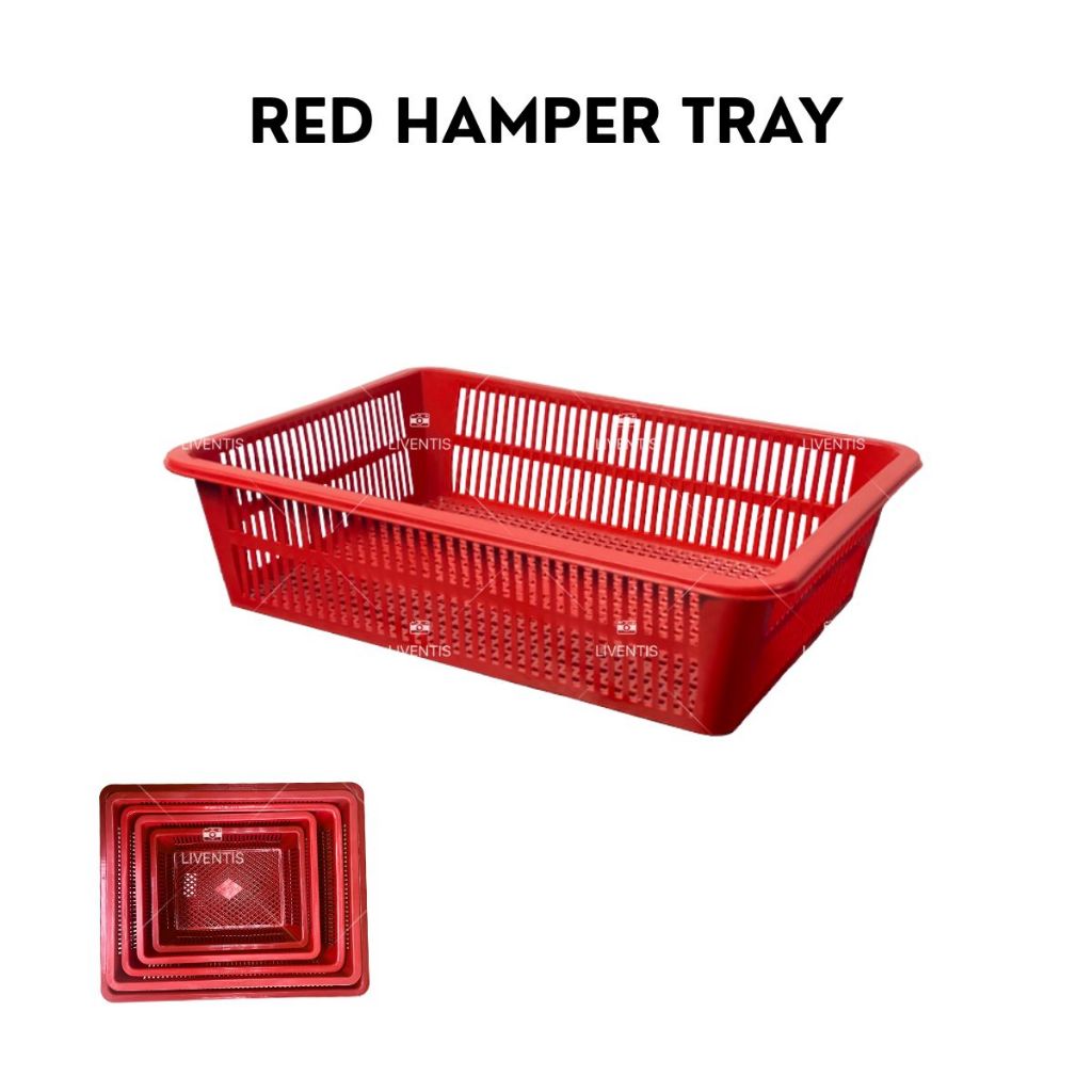 liventis Dulang Hamper Merah Plastik Red Hamper Tray Plastic ...