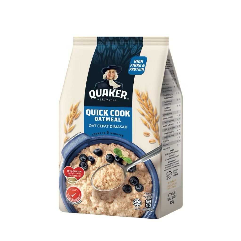 Quaker Quick Cook Oatmeal (800g) / Quaker Oat Cepat Dimasak (800g ...