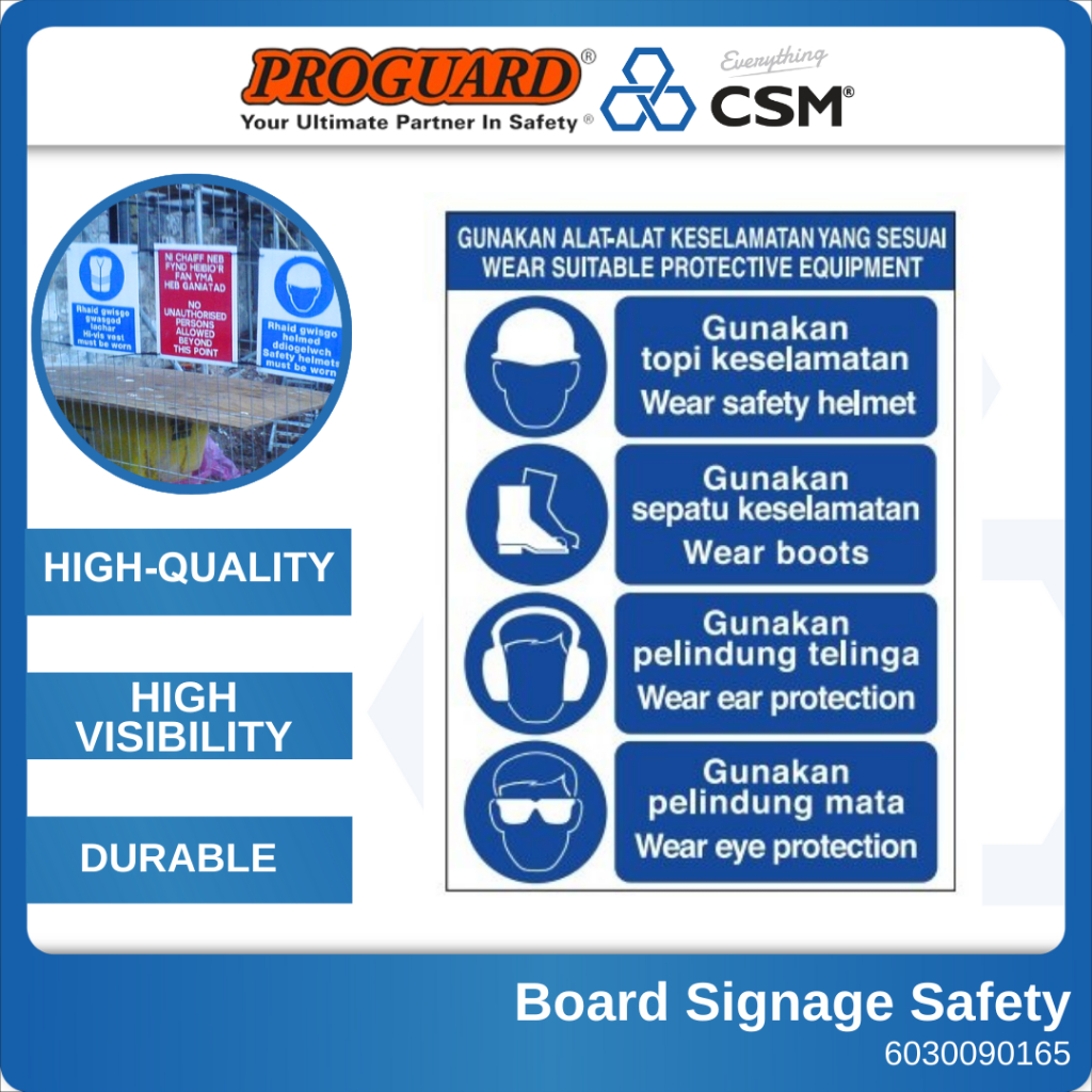 Proguard Rigid Plastic Safety Signage Gunakan Alat-Alat Keselamatan ...