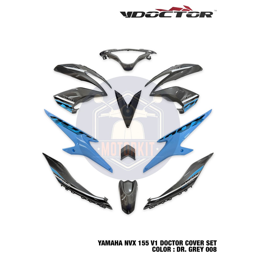 YAMAHA NVX 155 V1 AEROX SPECIAL COLOR BODY COVER SET STICKER TANAM BLUE ...